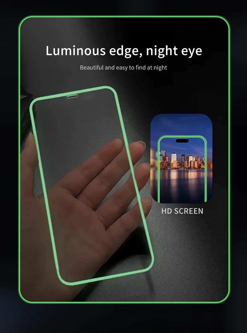Luminous Fluorescent Color 3d Full Cover Tempered Glass Screen ...