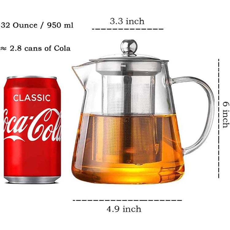 Wholesale New Design Glass Flower Teapot High Temperature Filter ...