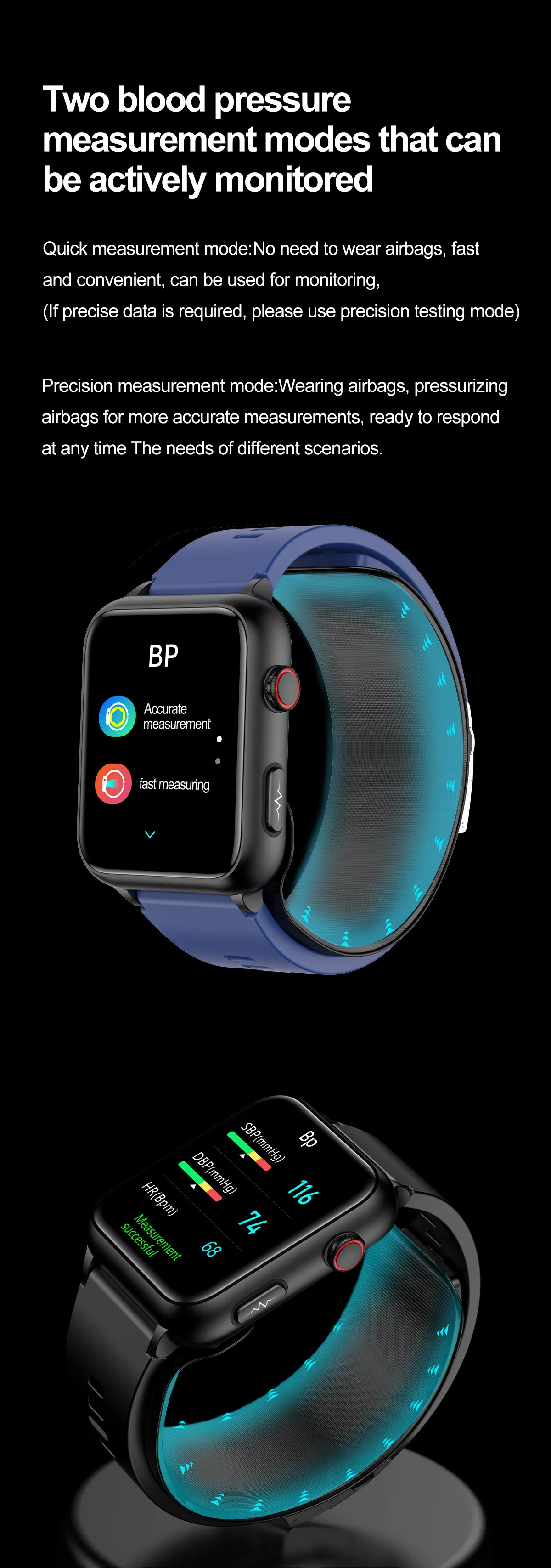 Smart Watch with ECG, Blood Pressure, and Heart Rate