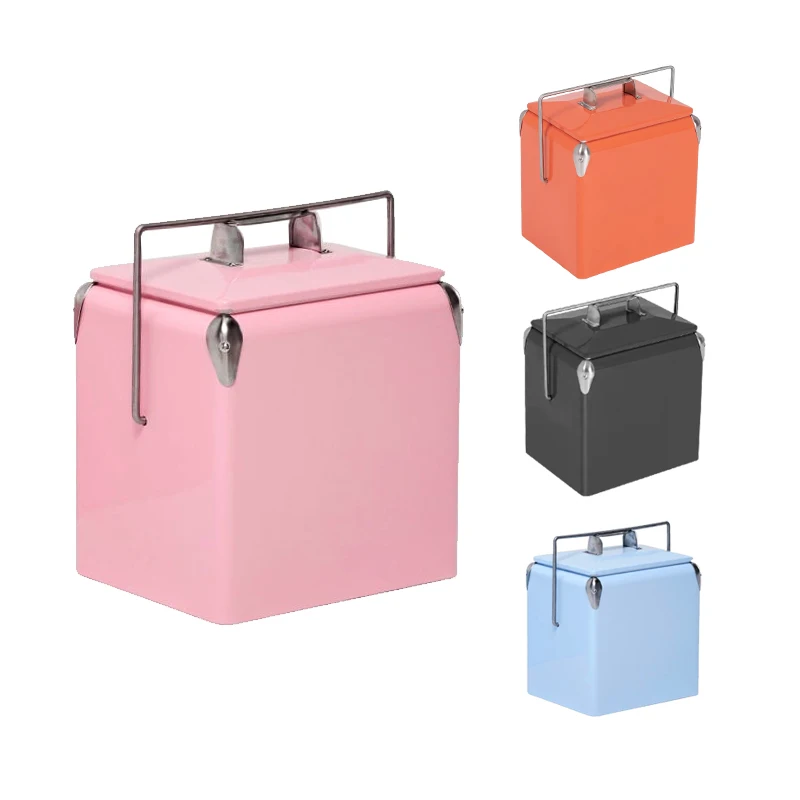 Wholesale 13L 15L Pink Ice Chest - Vintage Metal Cooler