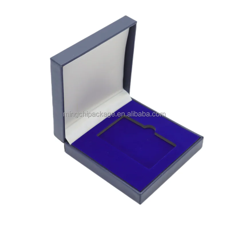 Custom Badge Packaging Box Black Pu Leather Jewelry Packaging Box With ...