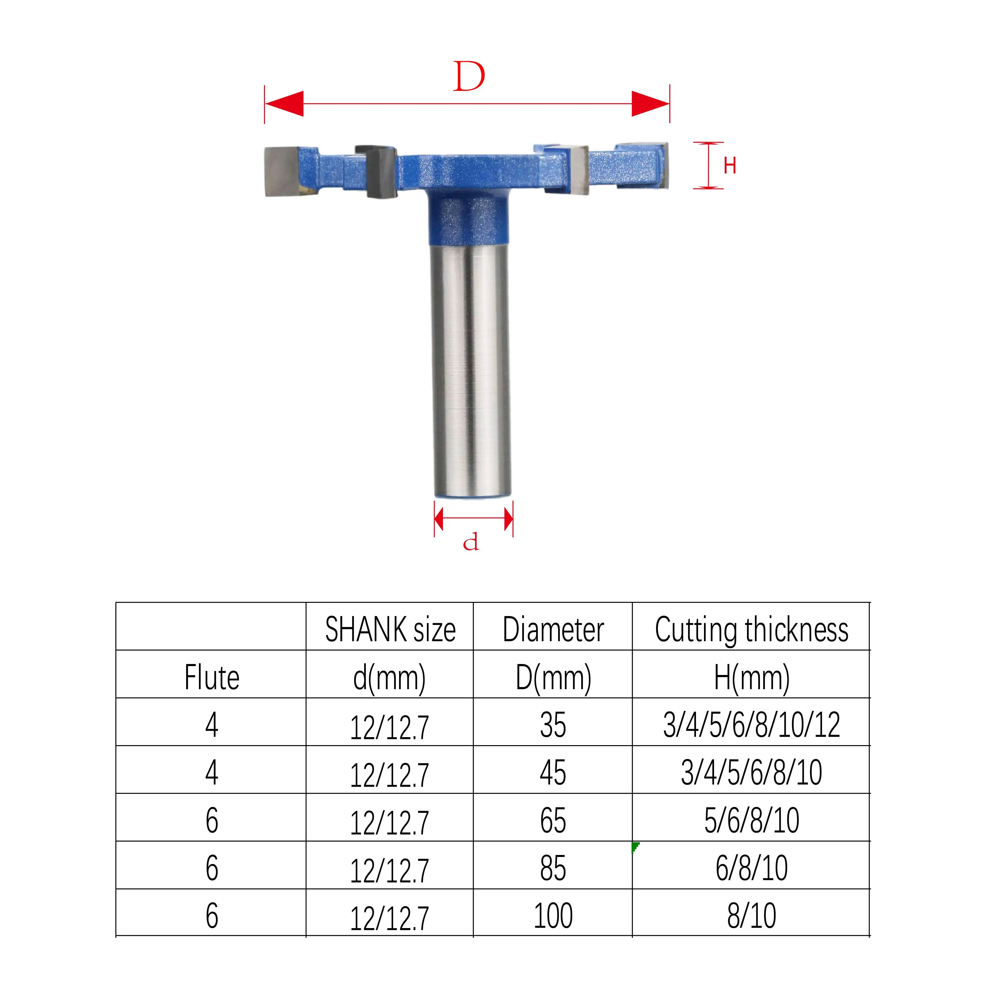 6 Flutes T Type Slotting Cutter Router Bits For Solid Carbide Cnc ...