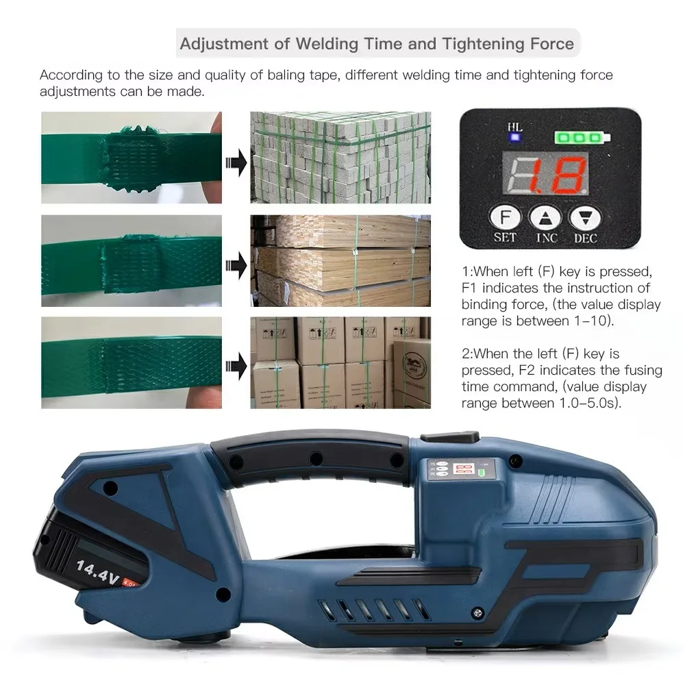 V2 Automatic Battery Powered Plastic Package Handheld Packing Strapping ...