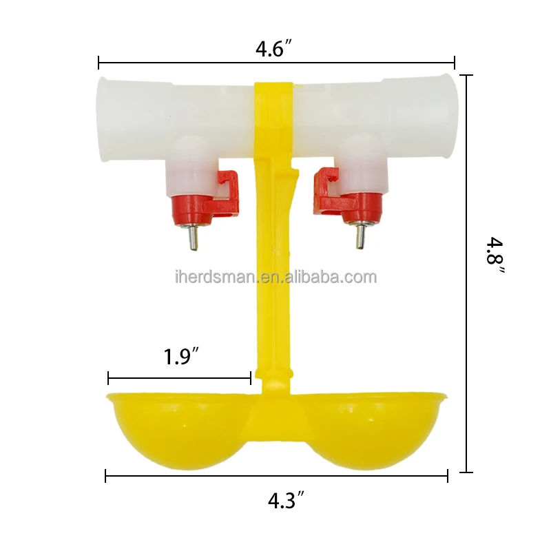 Efficient Chicken Waterers - Double Headed Automatic Drinkers