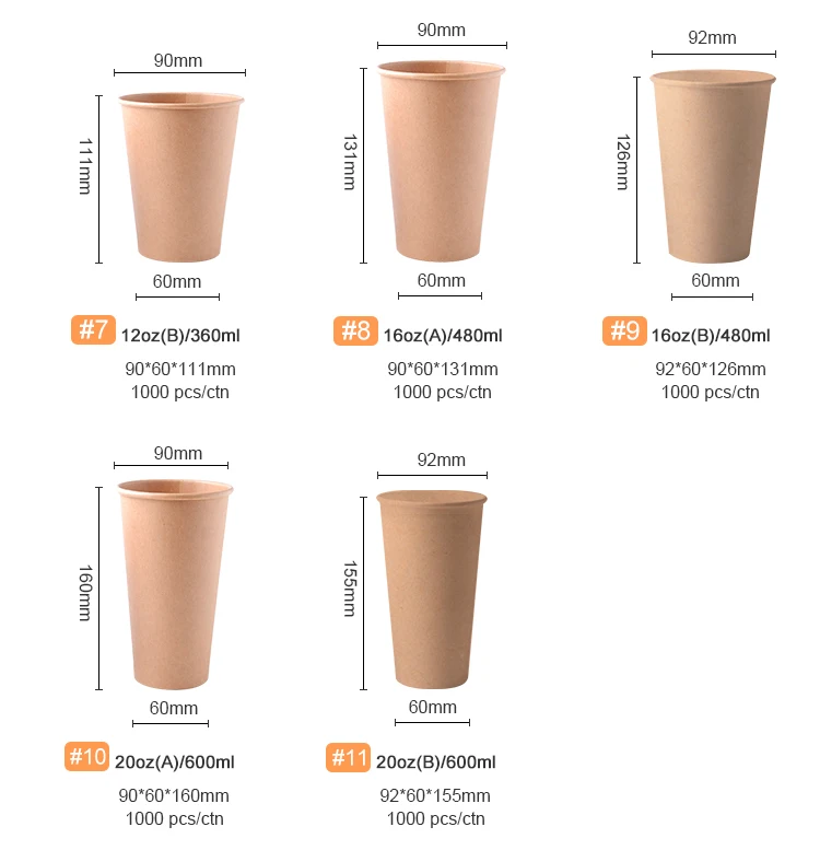 Custom 4oz 8oz Disposable Paper Coffee Cups, Single Wall Pe Coated ...