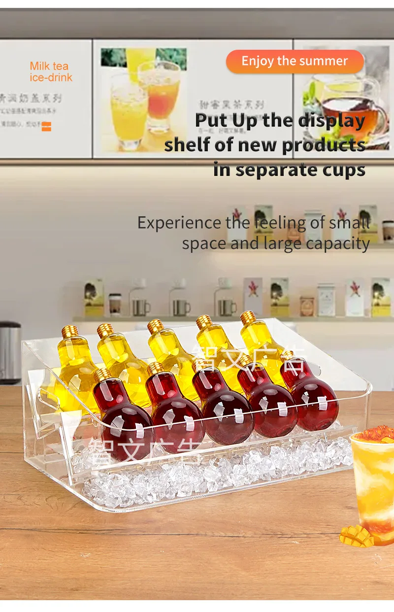 Transparent Ice Drink Box Commercial Store Drink Milk Tea Fresh Fruit ...