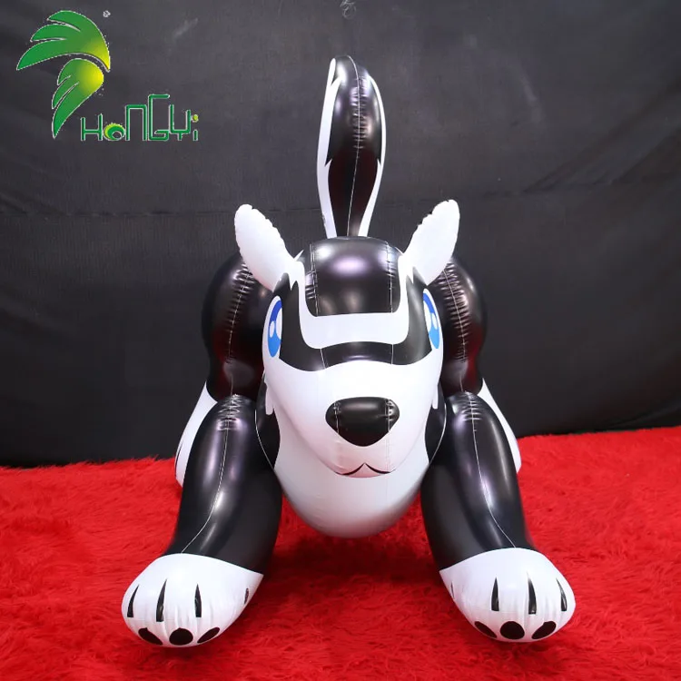 Black Shiny Husky Animal Toy Inflatable Husky / Hongyi Inflatable ...