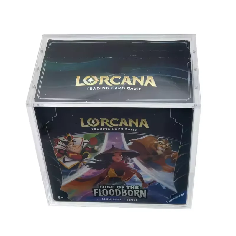 JIHONG Wholesale Clear Acrylic Display Case Trove Booster Box with Magnetic Lid Acrylic case for ...