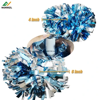 Normzl Custom 4 6 Inch Mix Metallic Plastic Holographic Cheer Poms Wholesale Cheerleading Pom ...