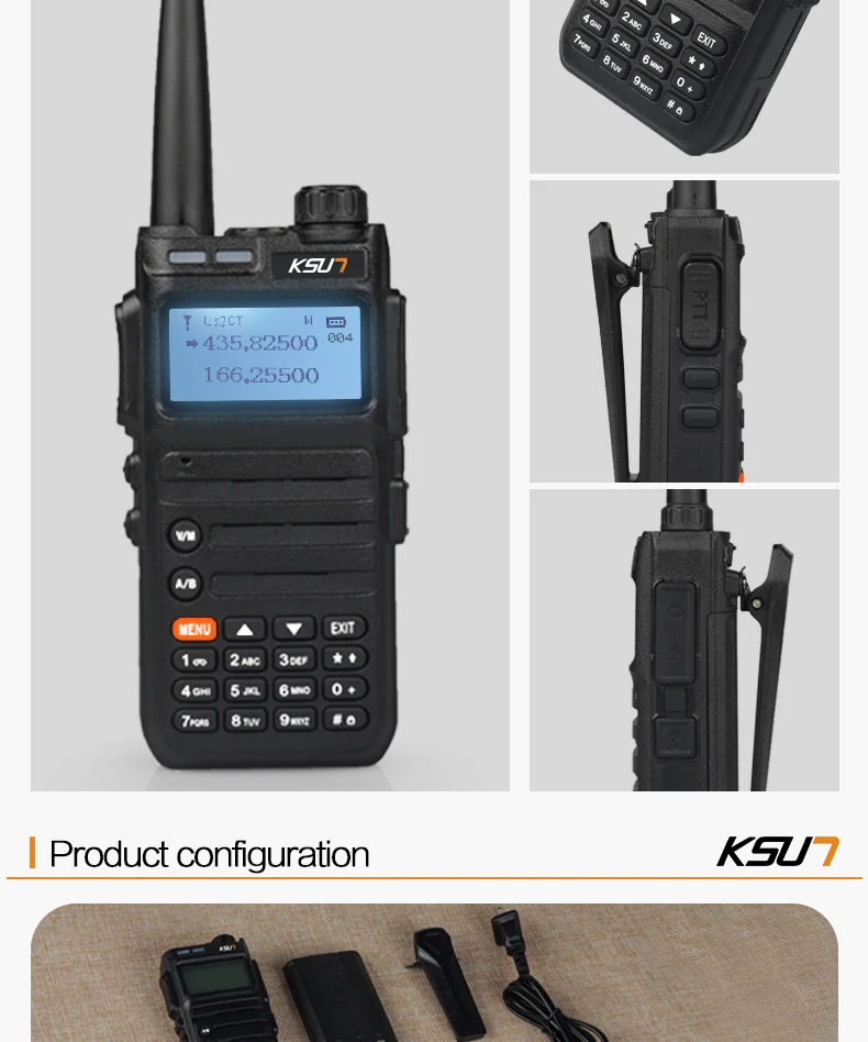 Ksun Ksx-uv3d Long Range Vhf Uhf Dual Band Ham Two Way Radio Station ...
