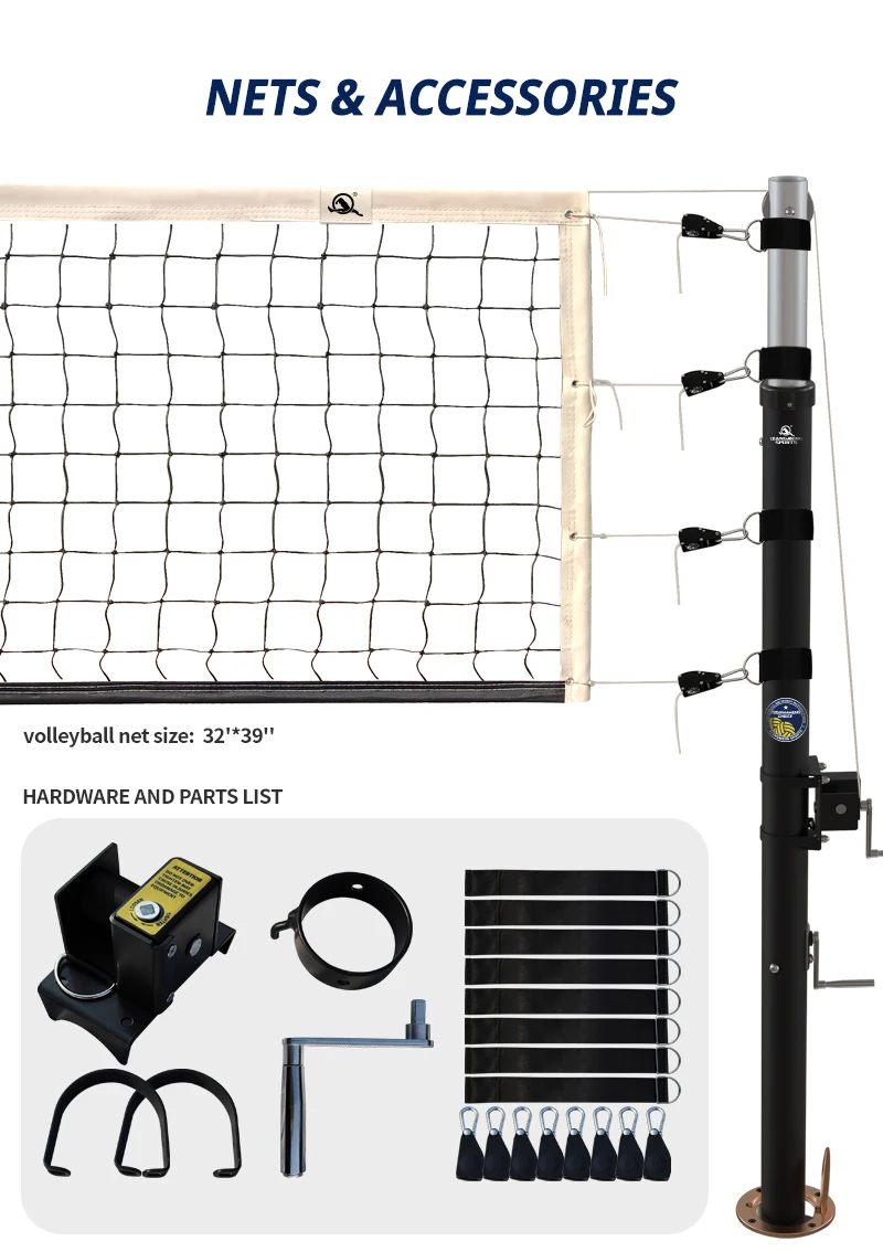 Direct Installation Inground Professional Volleyball Poles Adjustable ...