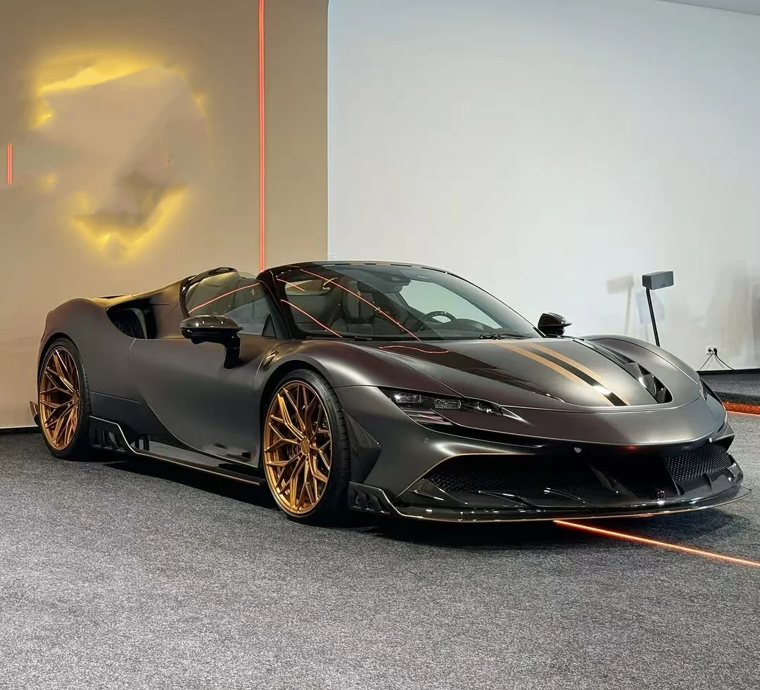 For Ferrari SF90 Carbon Fiber Body Kit SF90 KY-style Front Lip Diffuser ...