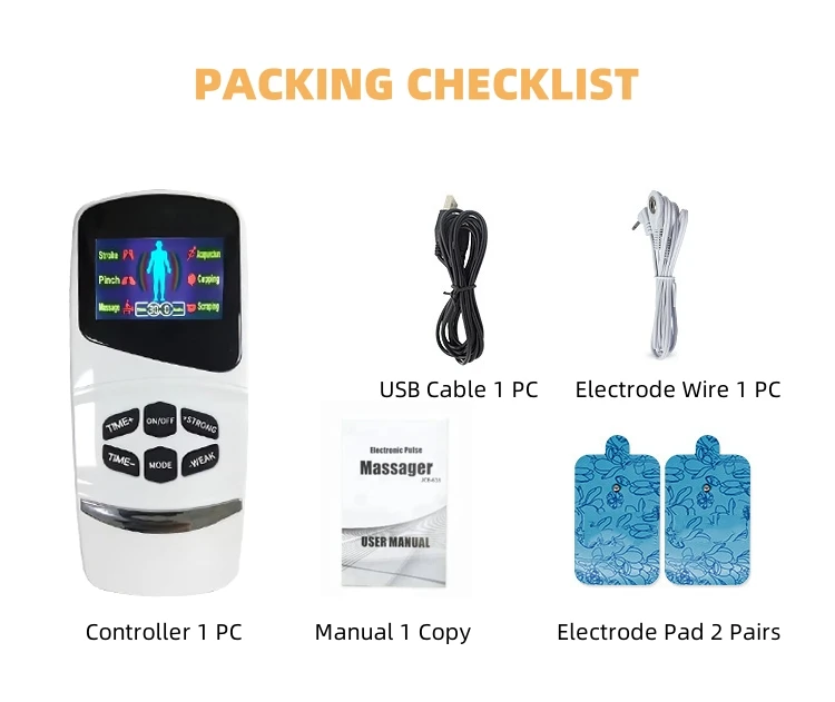 Rechargeable Tens Machine Muscle Stimulator Ems Pulse Massager For Back ...