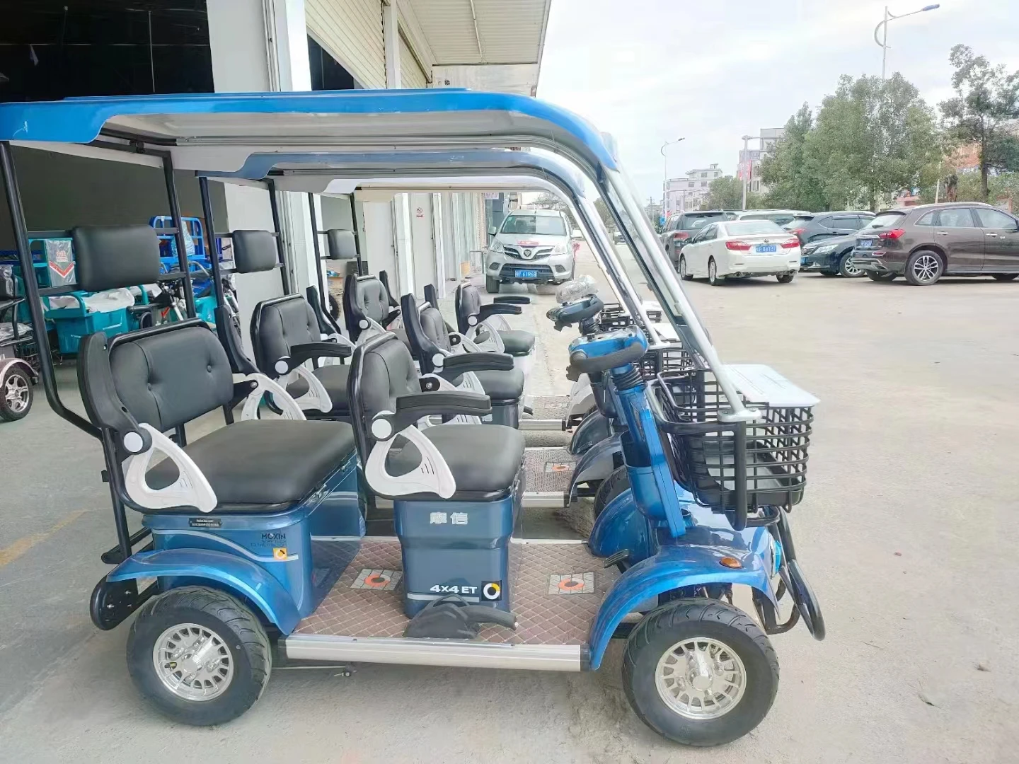 Chinese Factory 4 Wheels Electric Sightseeing Car Four-person Seats ...