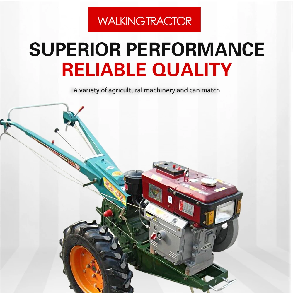 Hand Farm Walking Tractor with Plough and Tiller - High Productivity