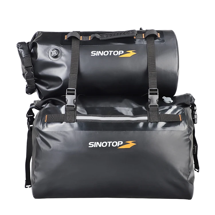 Sinotop 30l 70l Pvc Tarpaulin Waterproof Roll Top Motorcycle Rear Bag ...