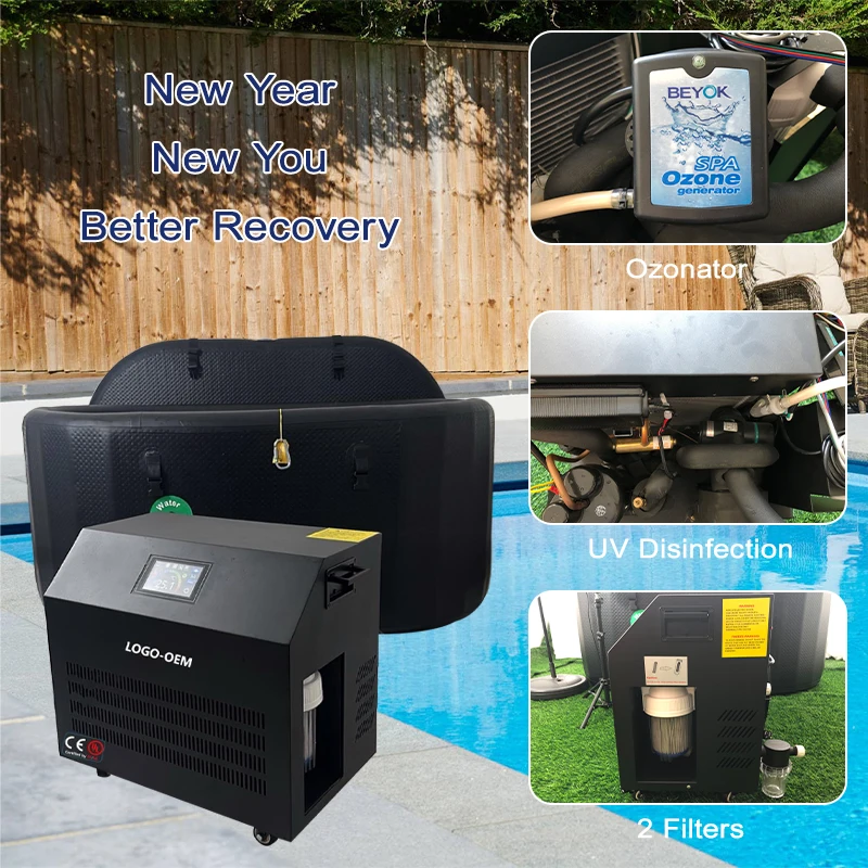 400L Ice Bath Tub with Chiller 0.8HP UV Ozone Control Low Noise for ...