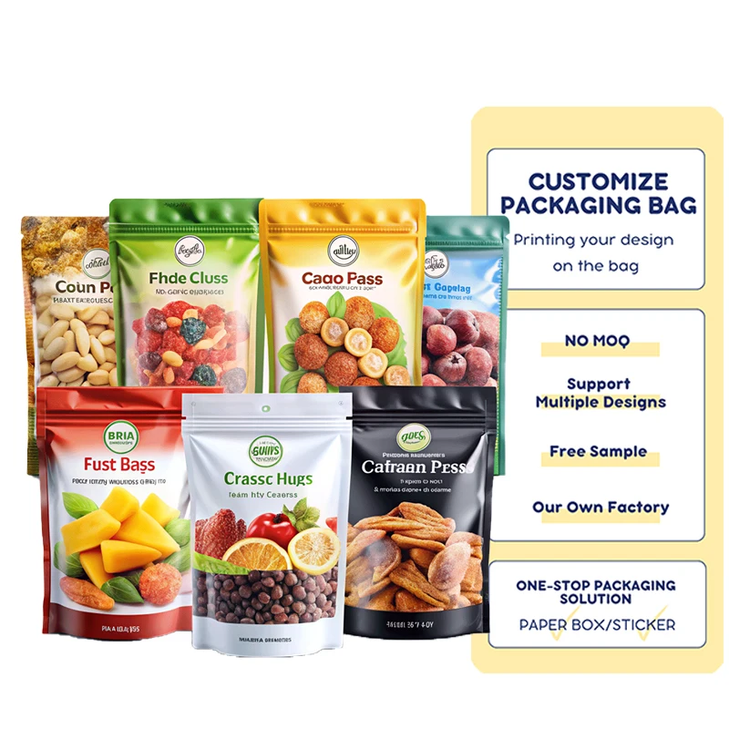 Resealable Snack Doypack Pack Custom Printed Food Plastic Bags Aluminum ...