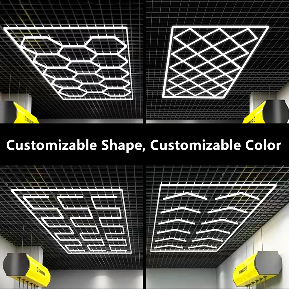 JESLED Hexagonal Grid Led Light Honeycomb Garage Lamp Led Hexagon ...