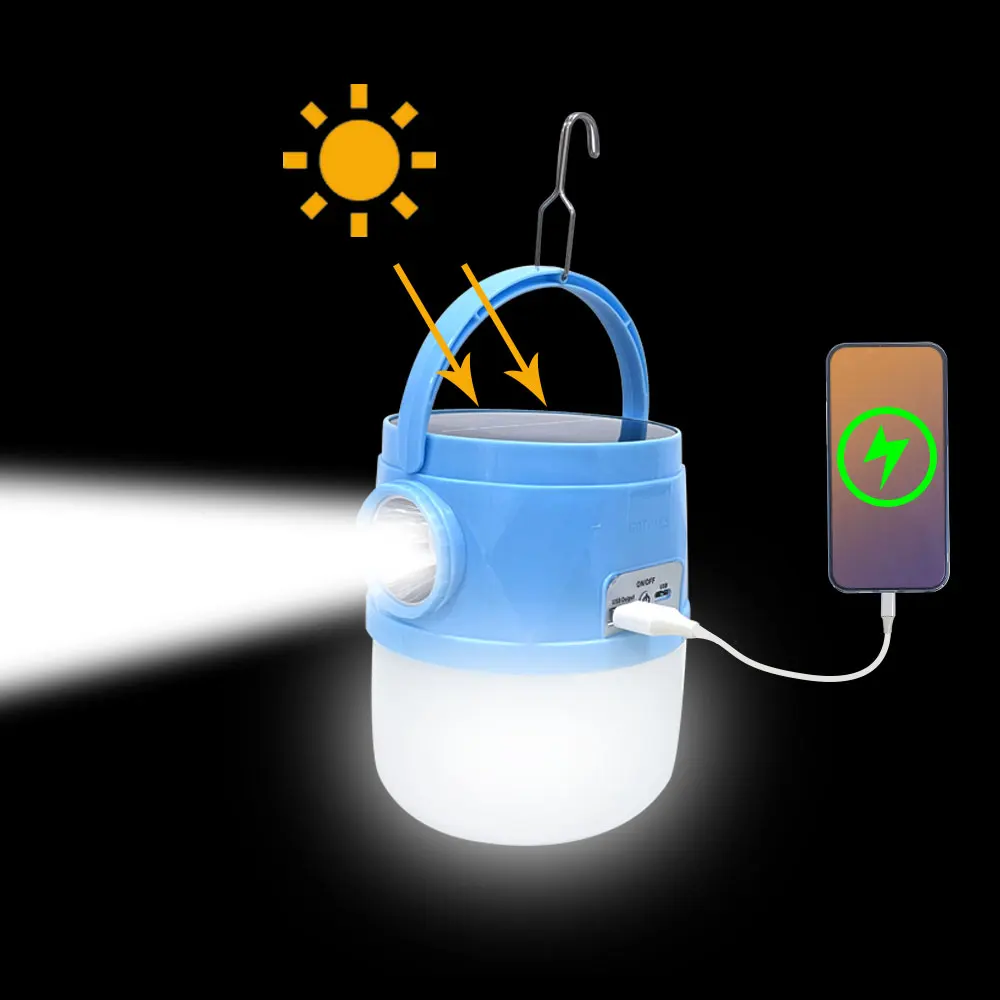 Outdoor Rechargeable Solar Lantern Light Multifunctional Warning Solar ...
