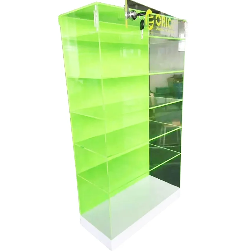 Acrylic Bar Cabinet Display - Lockable Design for Liquor