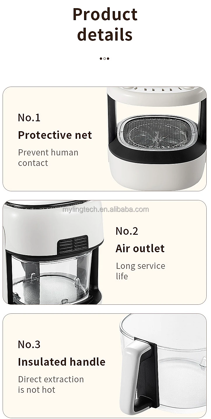 4.5L Digital Control Air Deep Fryer Machine Glass Visualable ...