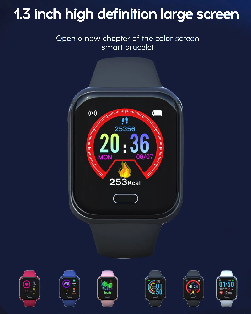 D20 Sports Smart Bracelet Watch With Hearth Rate Blood Pressure Watches ...