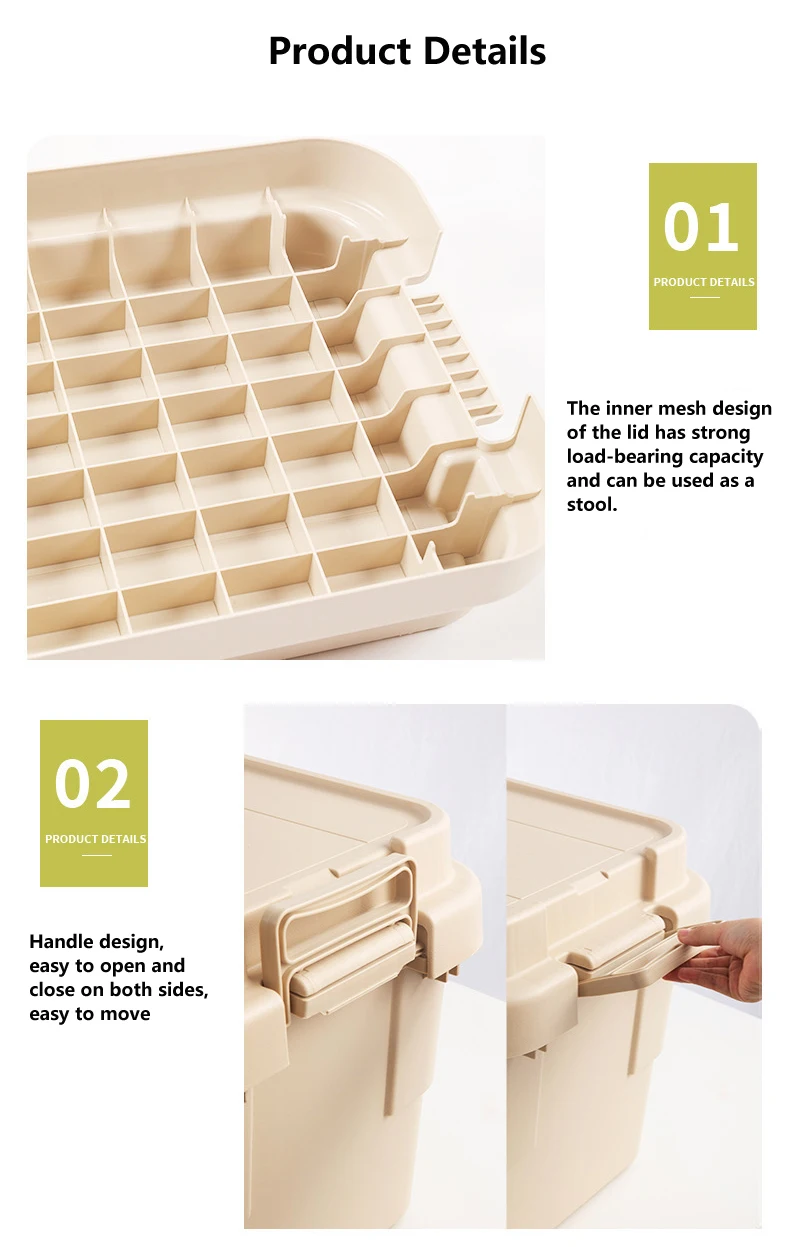 Yakeda Outdoor Storage Box Bin Camping Desk Plastic Boxes Large ...