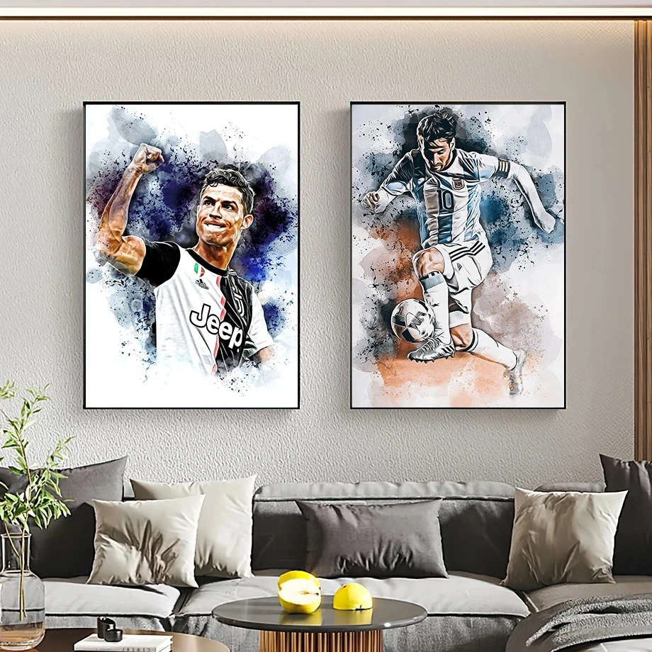 European Football Star Best Player Wall Art Prints Sport Posters Canvas ...