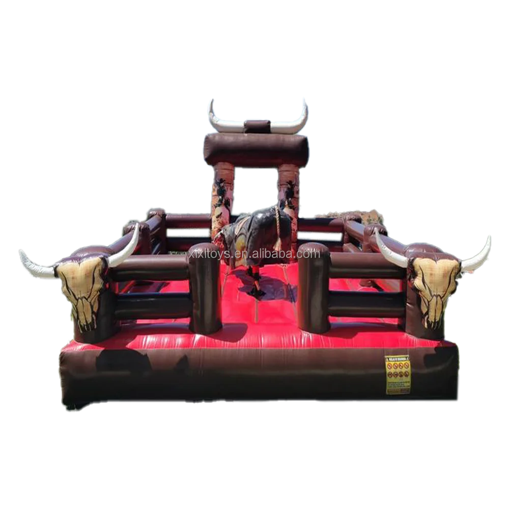 Inflatable Bull Riding Challenge for Kids & Adults with Blower
