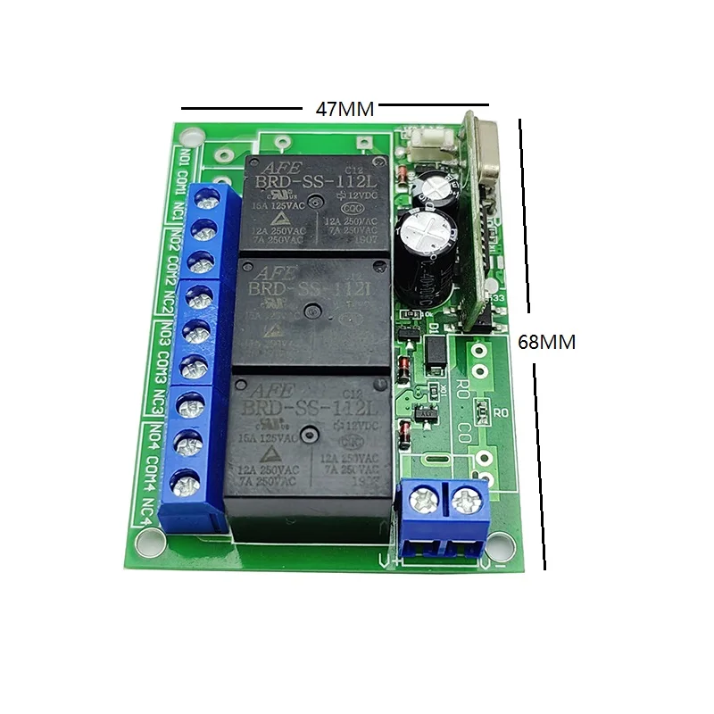 Three-Channel Remote Relay12V 10A Universal D C Control System Remote ...