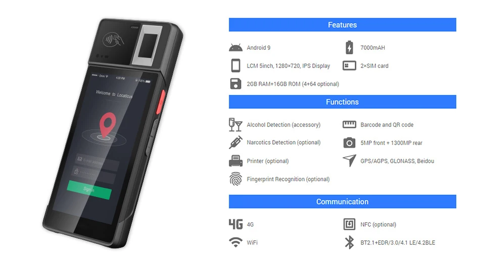 Multifunction Handheld Terminal Narcotics And Alcohol Detection With ...