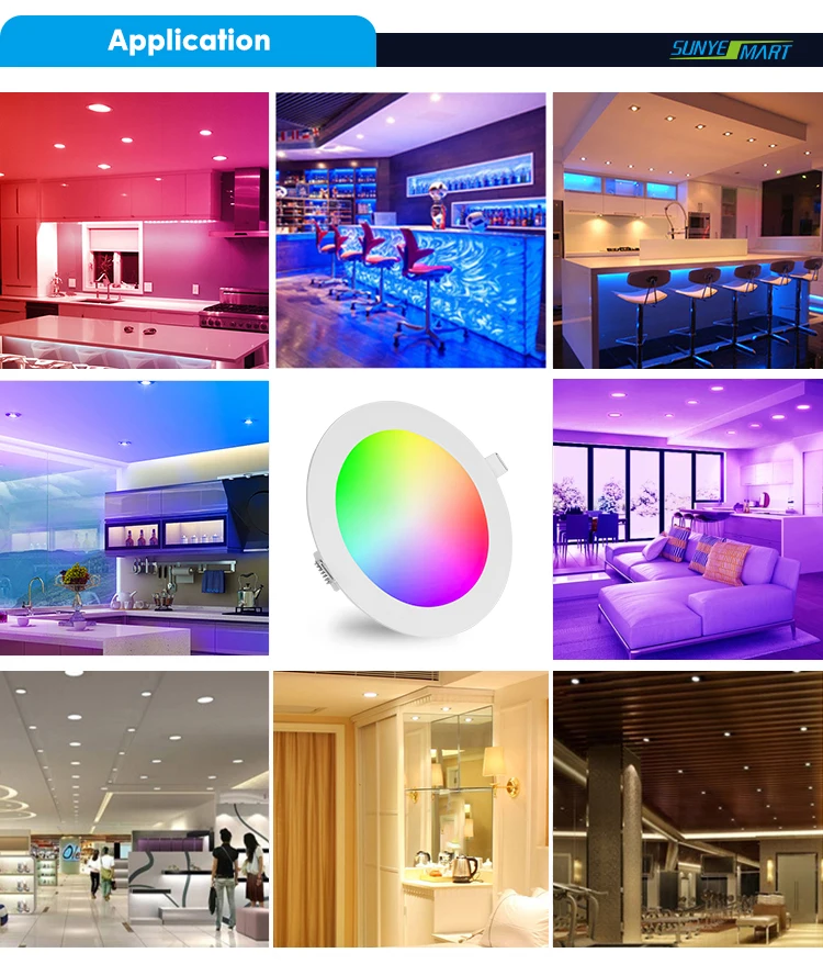Color Changing Round Shape Rgb Tuya Wifi 10w Dimmable Cct Change Led Smart Recessed Downlight ...