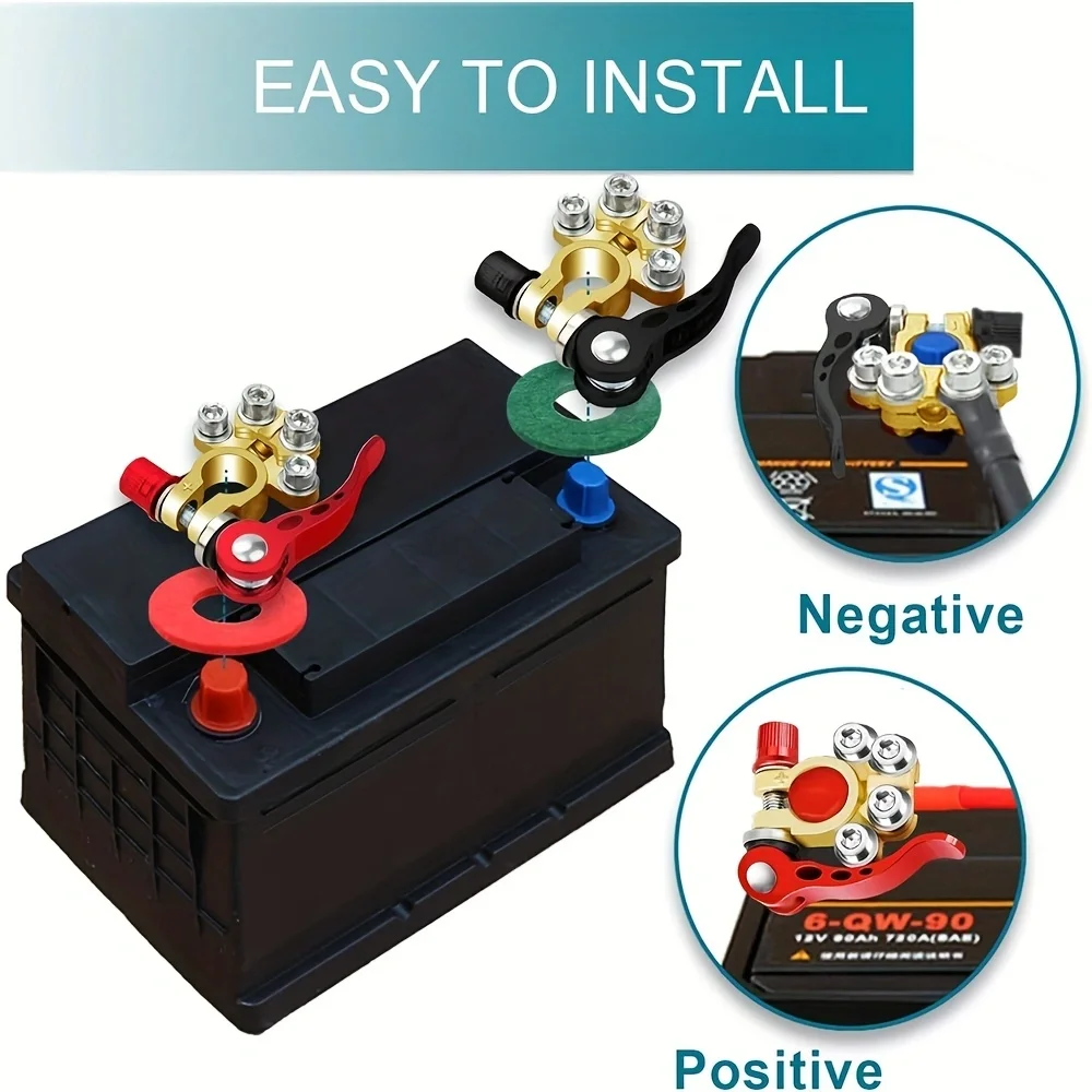 4 Way Battery Terminal - Heavy Duty Disconnect Pos Terminal