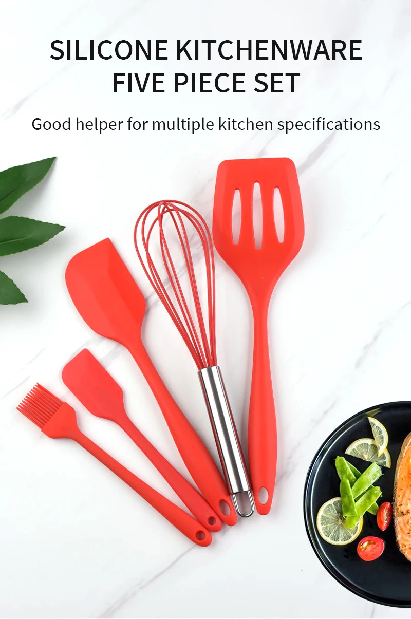 Hot-selling Silicone Spatula Spatula Brush Whisk Silicone Kitchenware 5 ...