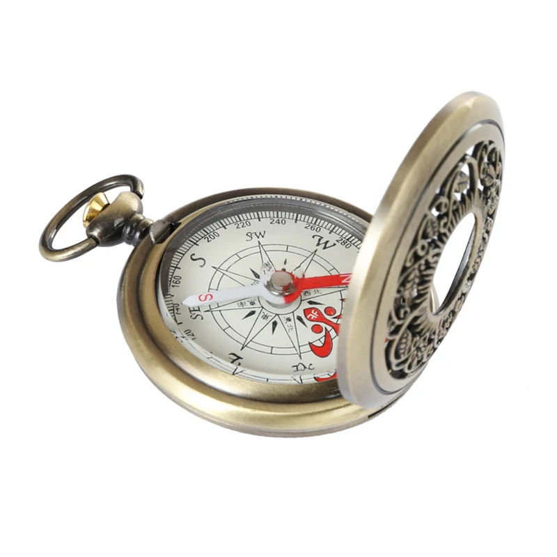 Multi-functional Retro Pocket Compass Classic Cover Zinc Alloy High ...