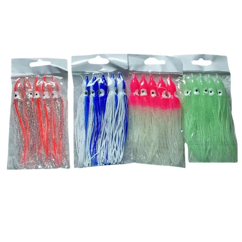 Trolling Lure Soft Plastic Using Octopus Skirts Glow Luminous Squids Skirts Fishing Lure Squid ...
