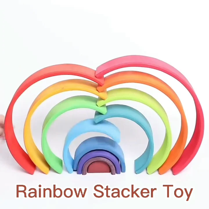 Commiki Montessori Rainbow Stacking Blocks Educational Hot Sale Diy ...