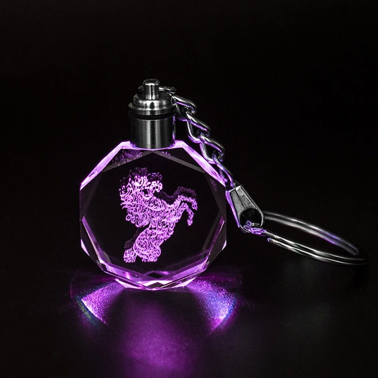 Wholesale Blank Octagon Blank K9 Crystal Led Keychain Custom Picture ...