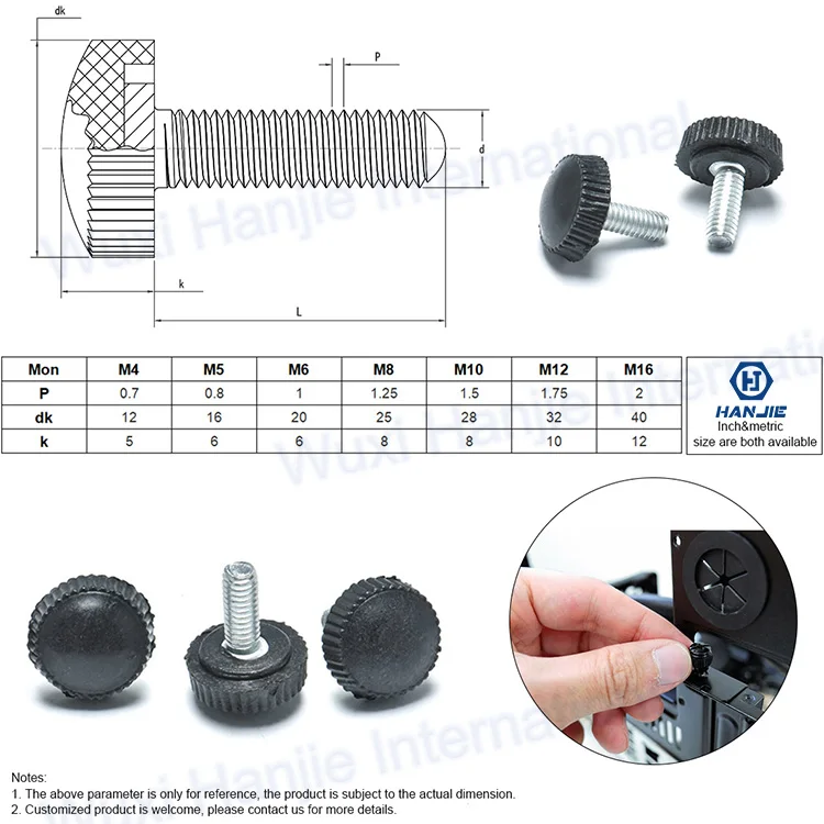 M5 M6 M8 M10 Stainless Steel Mat Plastic Six Lobe Flower Knurled Knob ...