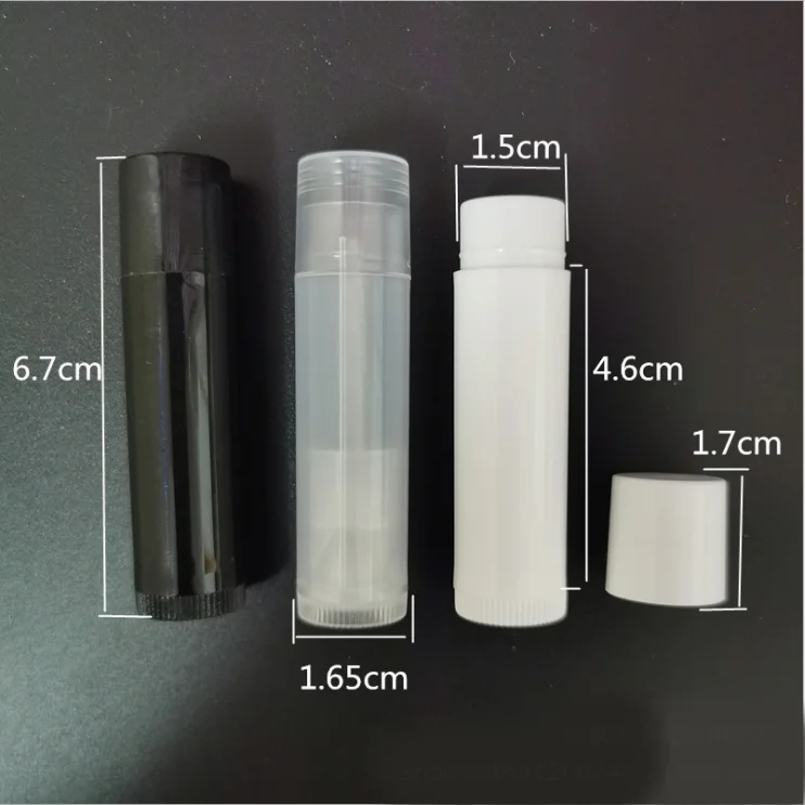 5g Empty Clear Black White Lip Balm Tube Food Grade Plastic Lip Balm ...