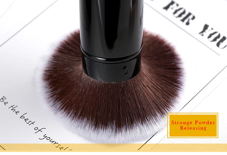 Large Black Metal Retractable Cosmetic Kubuki Powder Brush Slanted ...