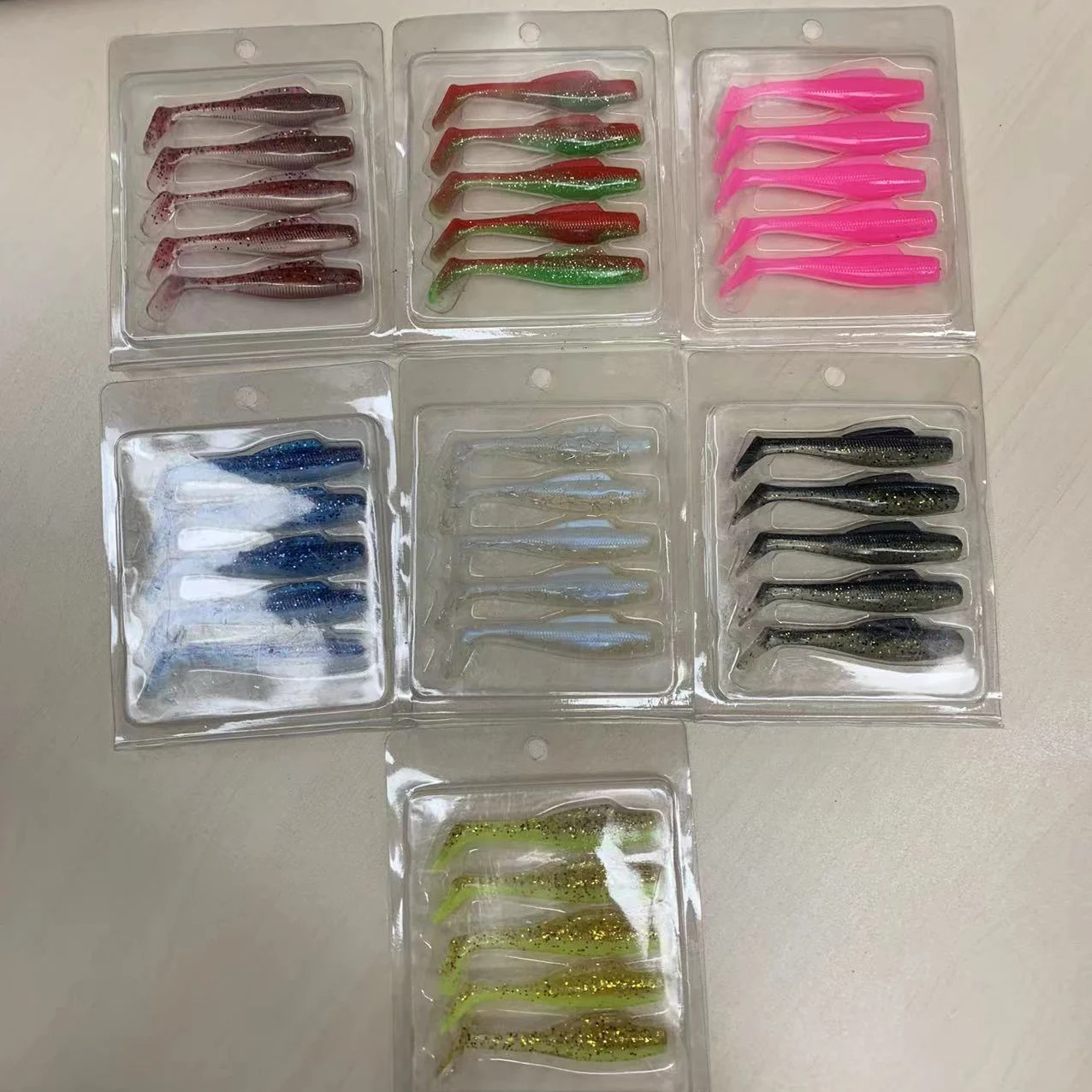 Freshwater Soft Plastic Lures - Shiny Japanese Paddle T Tail