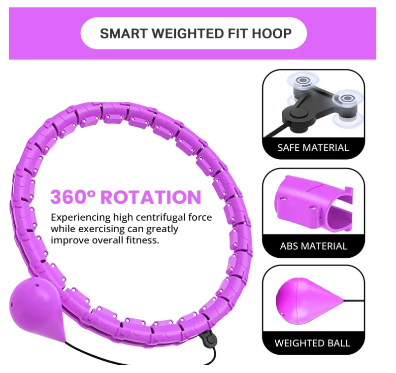 Snobo Fitness Detachable Smart Weighted Hula Ring 2 In 1 Abdomen ...