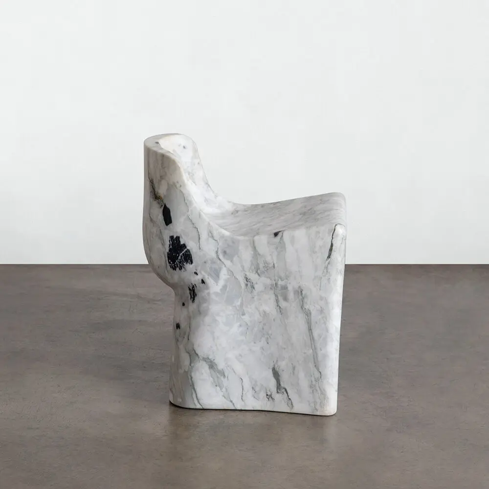 Natural Sculptural Marble Stone Butt Stool Furniture Side Stand Stool ...