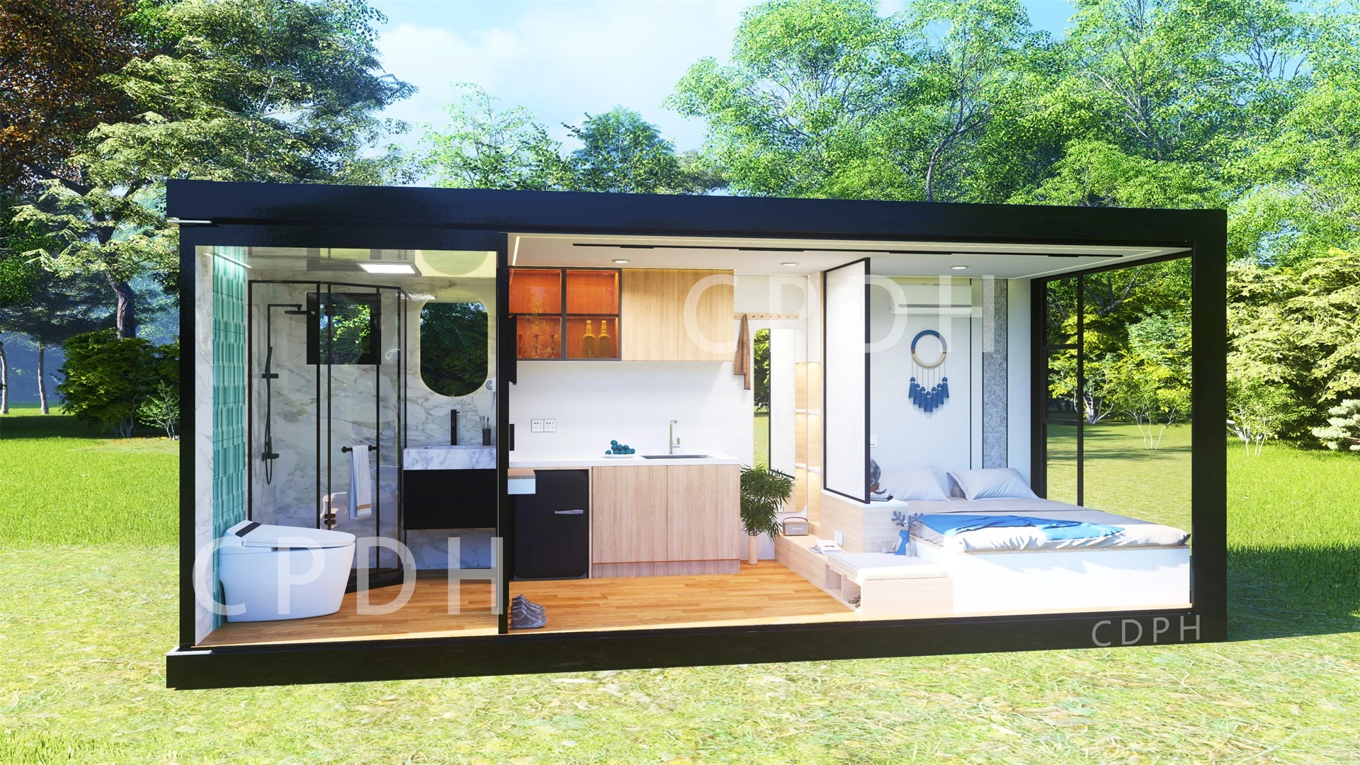 20ft Tiny Container Homes Ready to Ship Structure House Garden Bedroom ...