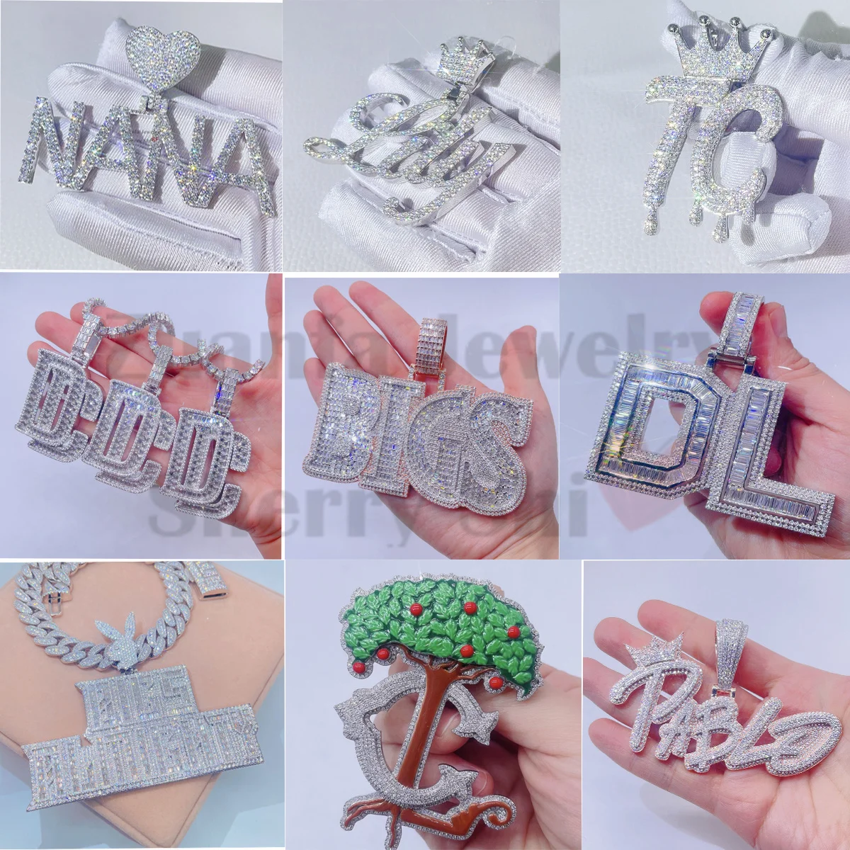 3D Design Hip Hop Rapper Chain Custom Bail Fit for 15MM Cuban 3" Round ...