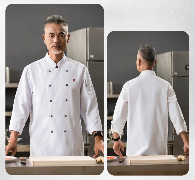 Jinteng Men's Long-Sleeved Chef Uniform - Eco-friendly