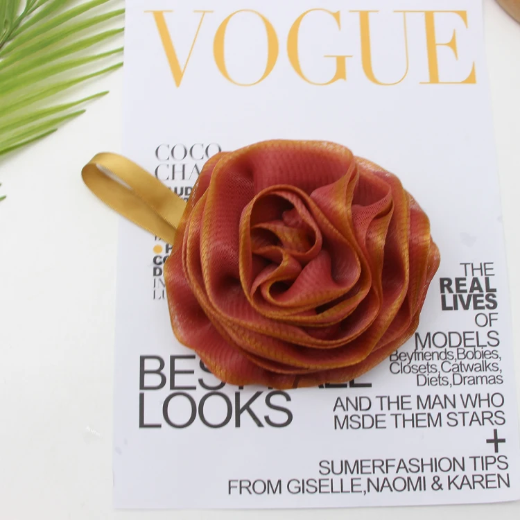 Soft Mesh Poufs Bath Loofah Rose Flower Shape Shower Puff Exfoliating ...