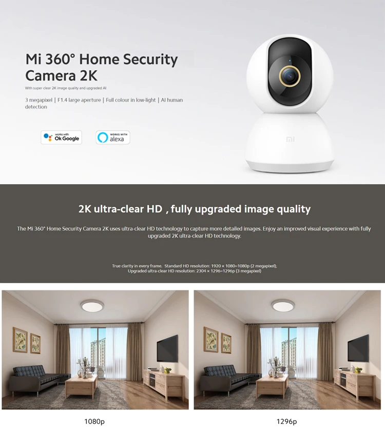 Xiaomi Mijia Mi Xiomi 360 Home Indoor Security Cctv Camera 2k Global ...